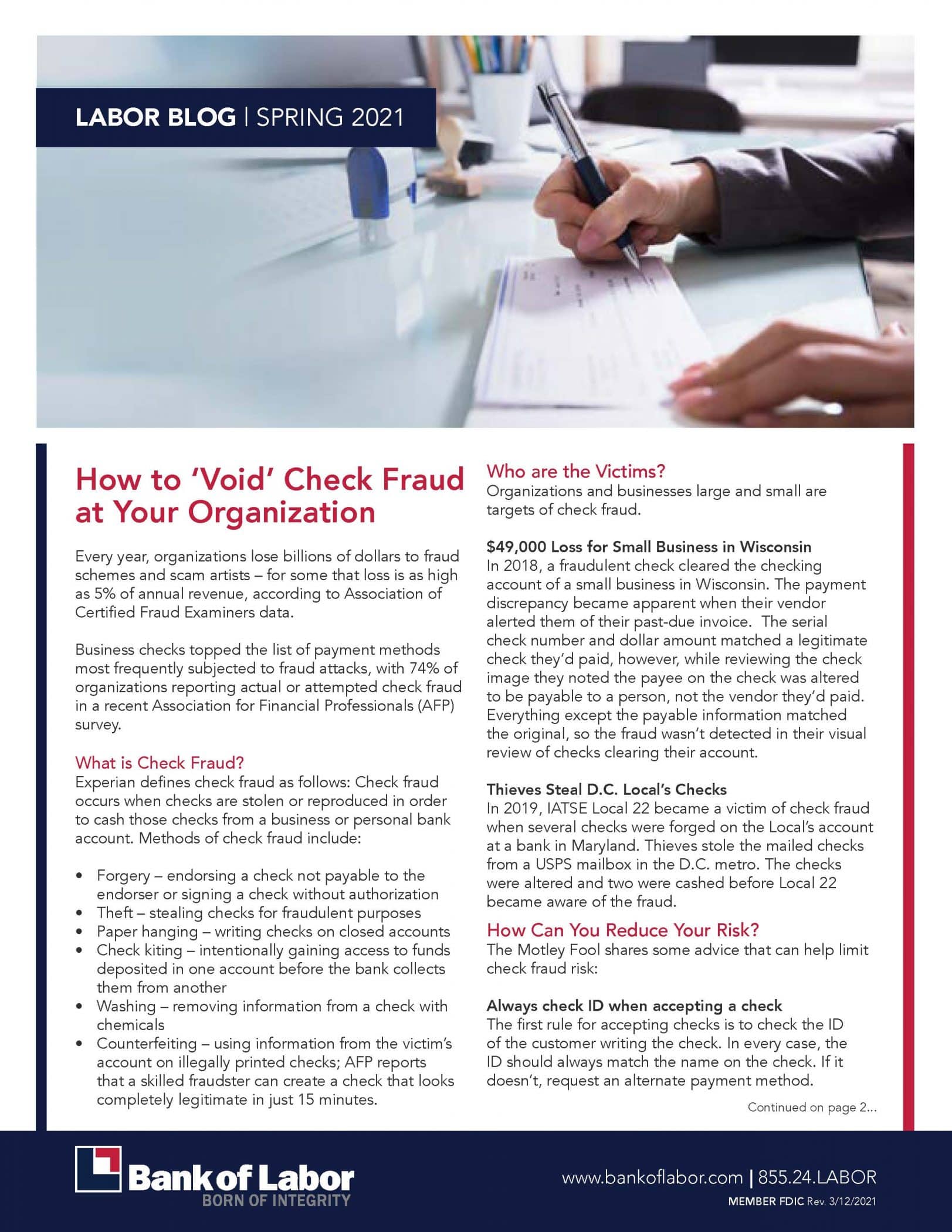 Bank of Labor News - Bank of Labor