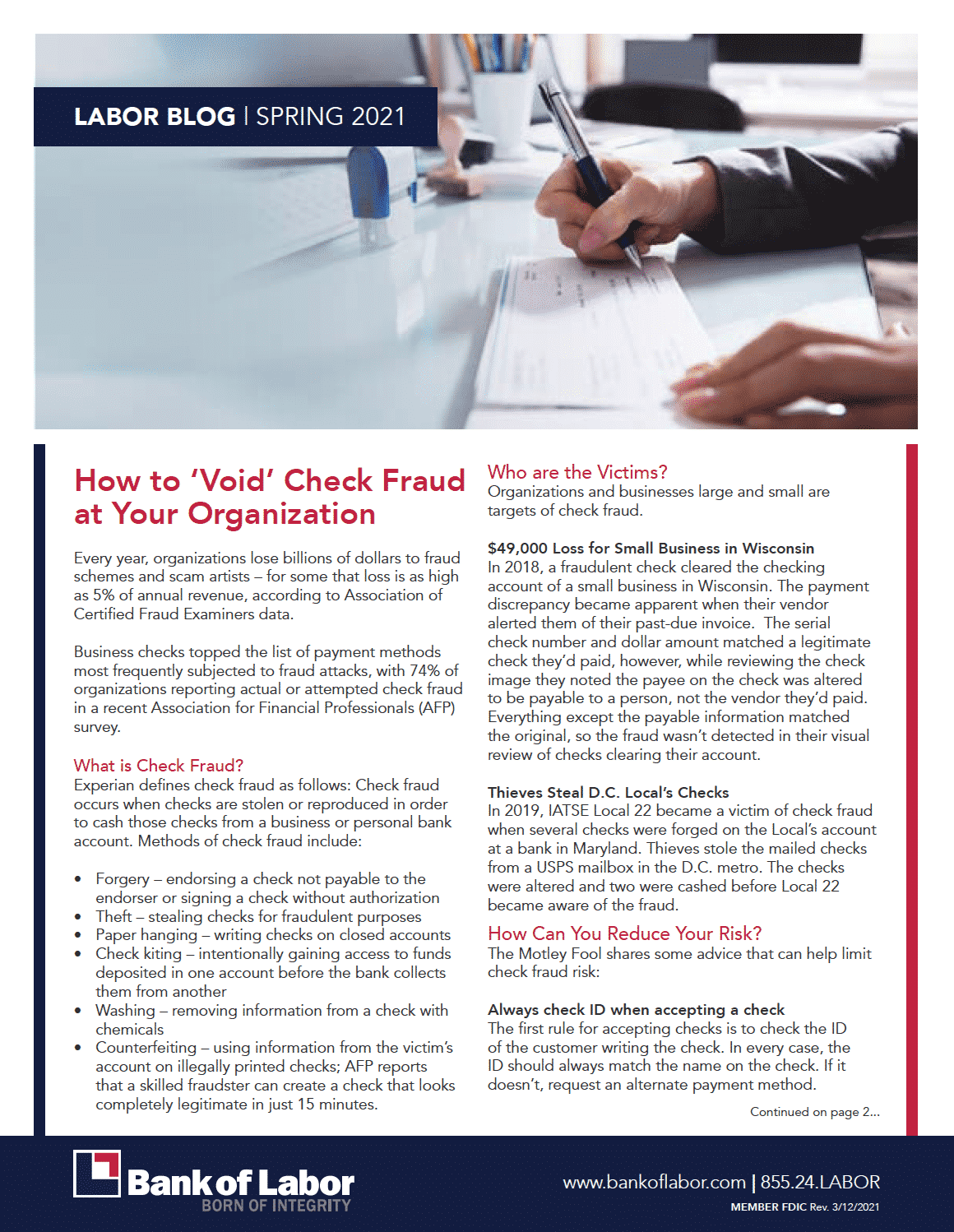 Bank of Labor News - Bank of Labor